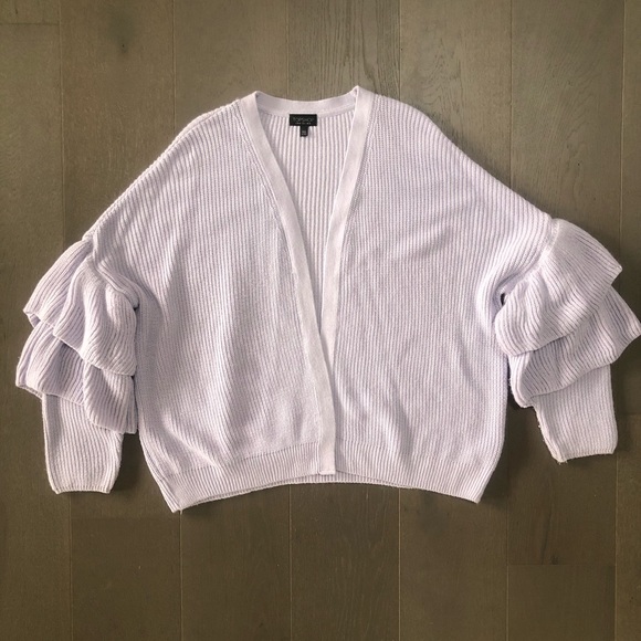Topshop | Sweaters | Topshop Layered Ruffle Sleeve Open Cardigan | Poshmark